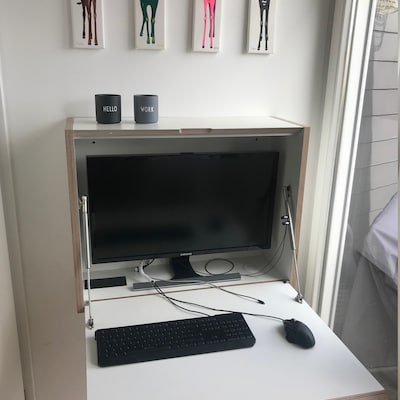 27 Monitor Desk Office Desk Home Office Work Space Modern Desk Space ...