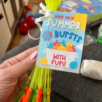 PRINTABLE Hope Your Summer BURSTS With Fun Water Balloon Tag Instant ...