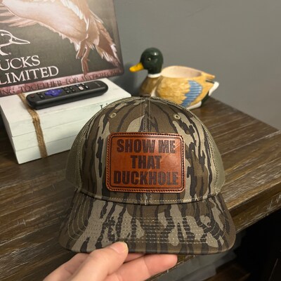 Bottomland Camo Richardson 112 Snapback Trucker Show Me That Duckhole Duck Hunting Leather Patch ...