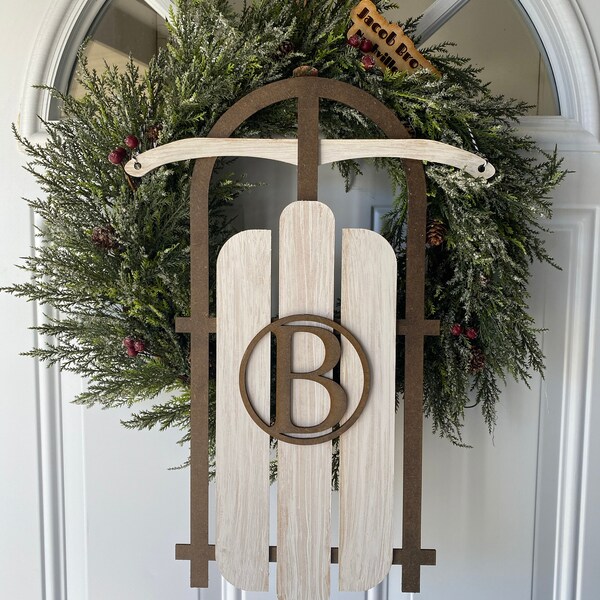 Runner Sled Holiday Layered Sign Base Hanging Vintage Style Decor ...