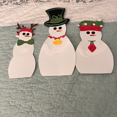 Christmas Wood Snowman Craft PATTERN Chunky Snowmen Set of 4 PDF SVG ...