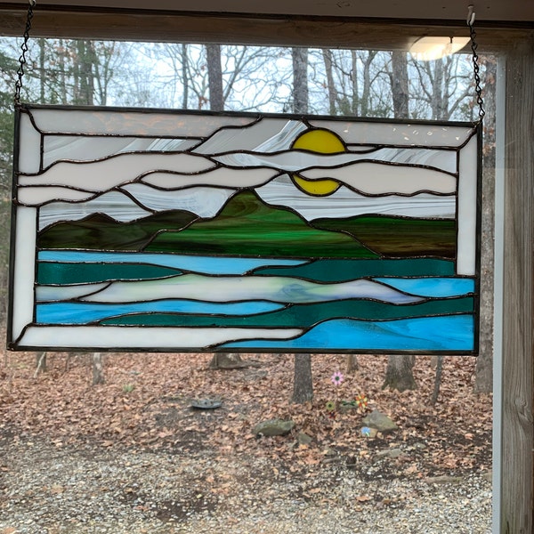 Landscape Stained Glass Pattern - Etsy