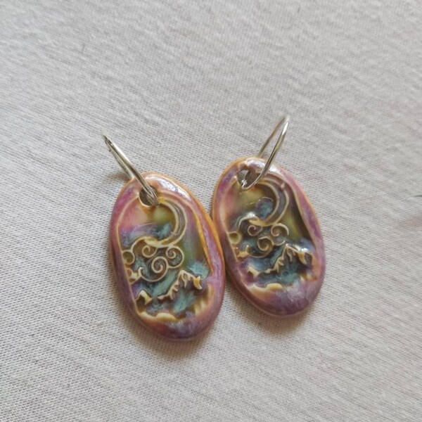 Owl Rustic Pendant of Ceramic, Forest Artisan Components for Jewelry ...