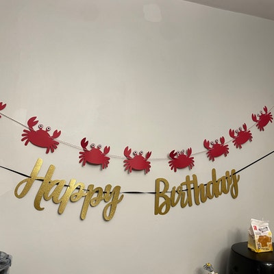 Crab Banner/under the Sea Birthday Banner/ Ocean Banner/birthday Banner ...