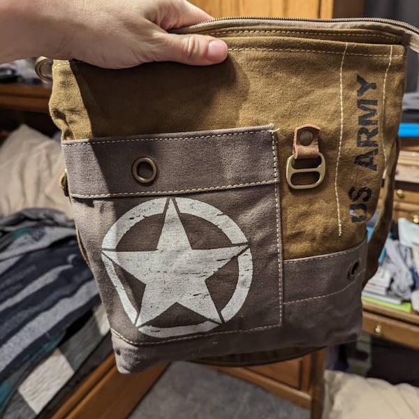 US Army Repurposed and Sustainable Military Canvas Crossbody Bag - Etsy