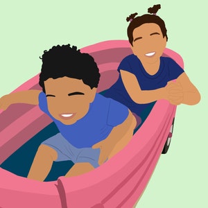 Best Friends Faceless Portrait BFF Portrait From Photo | Etsy