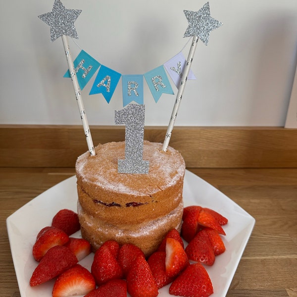 Personalized Boys Cake Topper Boys Cake Bunting Custom Cake Topper ...