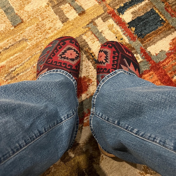Cork Sole Slippers | Ethnic Kilim Felt, Arch Support Unisex Clogs - Etsy