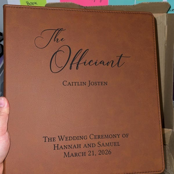 Officiant Personalized Binder, 3 Ring Binder, Wedding Planner, Photo ...