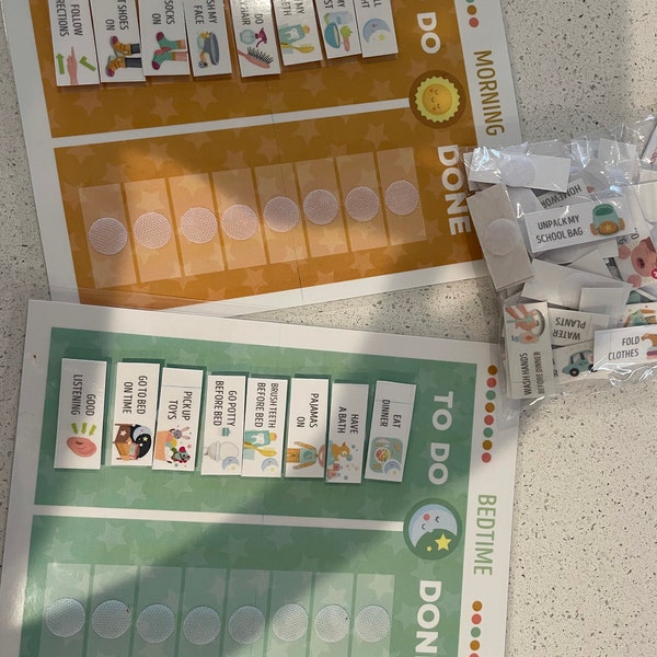 Daily Routine Printable Chart & Cards - Etsy