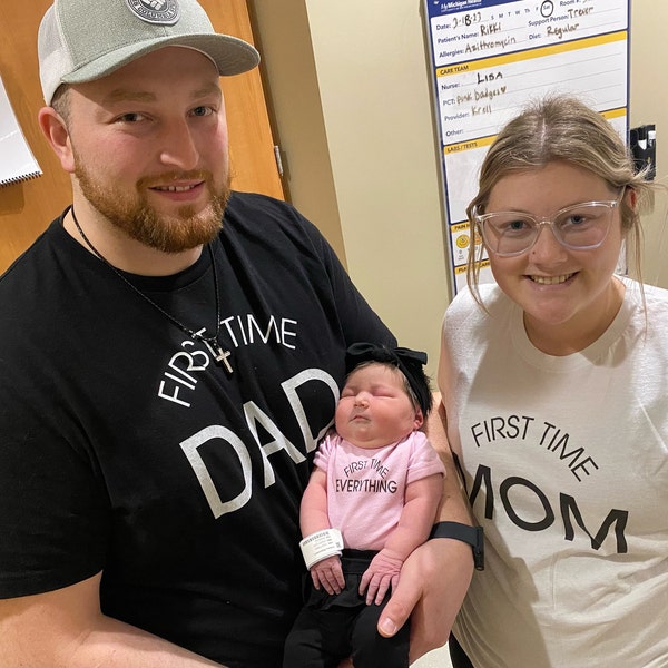 First Time Mom and Dad T-shirts, Matching Family T-shirt, New Mother ...
