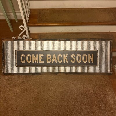 Come Back Soon, Return Have A Great Day Business Wood Sign Rustic Hand ...