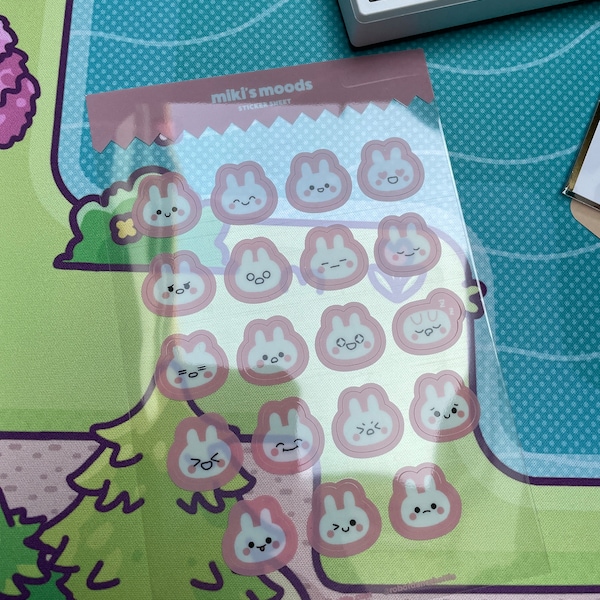 Bunny Moods Sticker | Rabbit Sticker Set | Mood Tracker Stickers ...