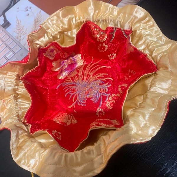 Mahjong Table Game Mat in Asian Dragon/phoenix & Bamboo Leaf Satin ...