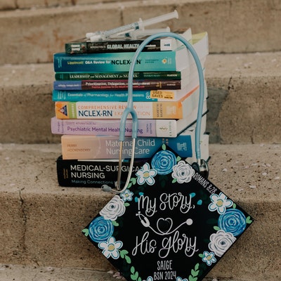 Custom the Emily Graduation Cap Topper, Nursing Graduation Cap ...