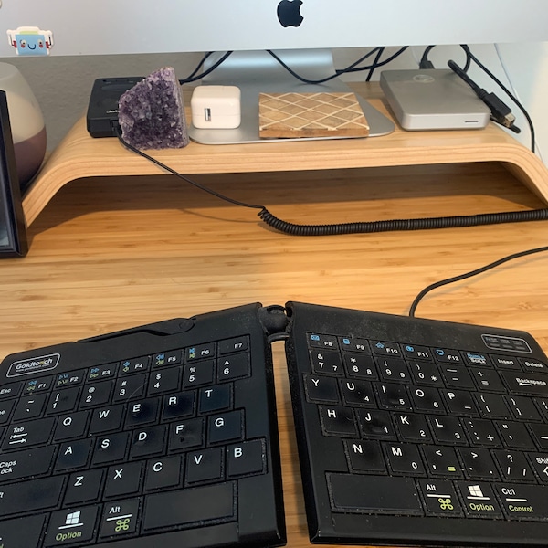 Wooden Monitor Stand and Desk Organizer, Scandinavian Style Rise Stand ...