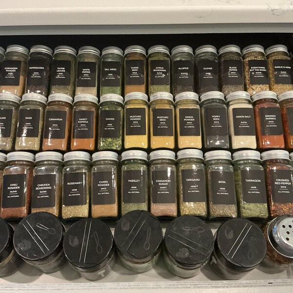 335 Minimalist Black Jar Labels, Stickers for Organizing Pantry ...