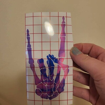 Skull Hand Rock on Sign Skeleton Hand Rock on Skull Hand Vinyl Decal ...