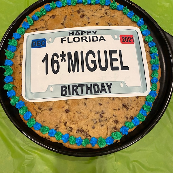 License Plate Edible Cake Topper - Etsy