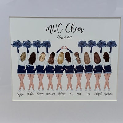 Cheer Team Gifts Cheer Team Illustration Print Cheerleaders Gifts ...