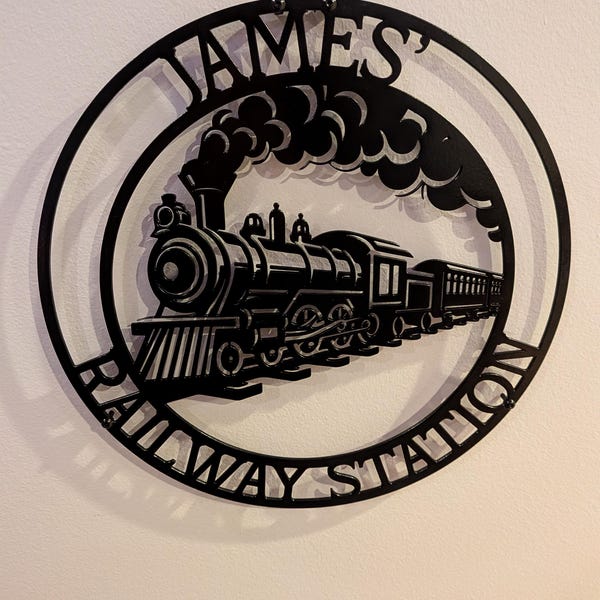 Custom Railroad Metal Wall Sign, Personalized Train Metal Wall Decor ...