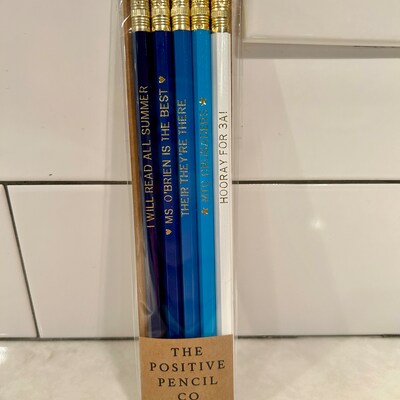 Personalized Pencil Set, 6 Custom Gold Foil Stamped Pencils for ...