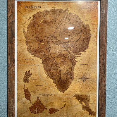 Jurassic Park Map Poster Dinosaur Decor Isla Nublar Map the Lost World ...