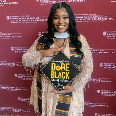 Dope Black Social Worker Graduation Cap Topper, Black Queen Grad Cap ...