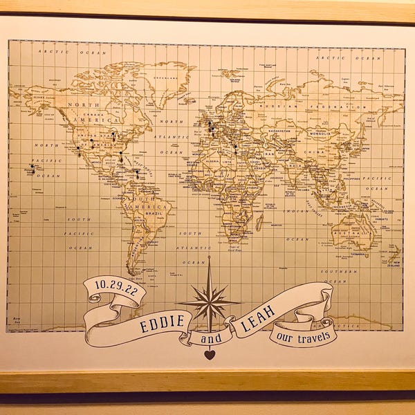 Cat Map of the World Hanging Canvas Print, Cat Decor, Cat Lover Gift ...