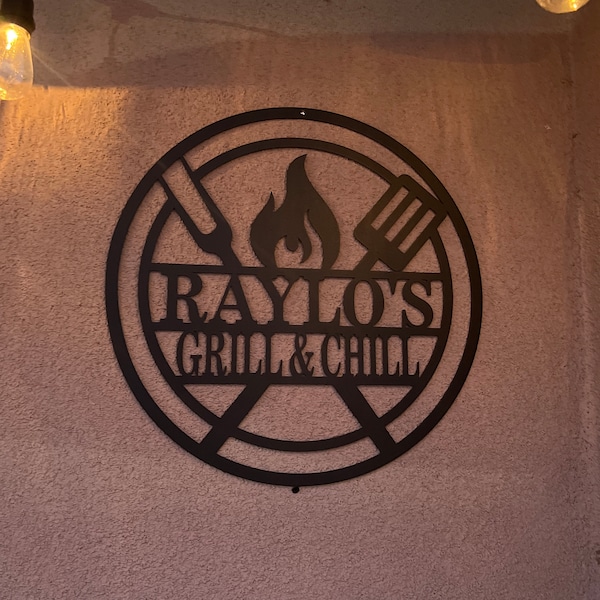 Grill Custom Metal Sign, Personalized Grill Sign, Backyard Grill, Porch ...