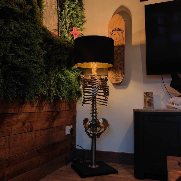 Skeleton Floor Lamp | Gothic Home Decor | Handmade by the Blackened ...