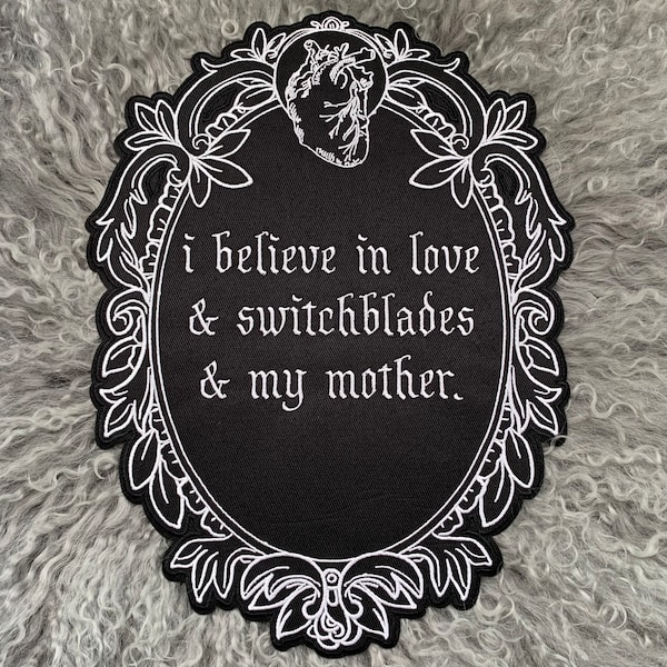 Large Embroidered Back Patch - ""love/switchblades/mother" - Etsy Canada