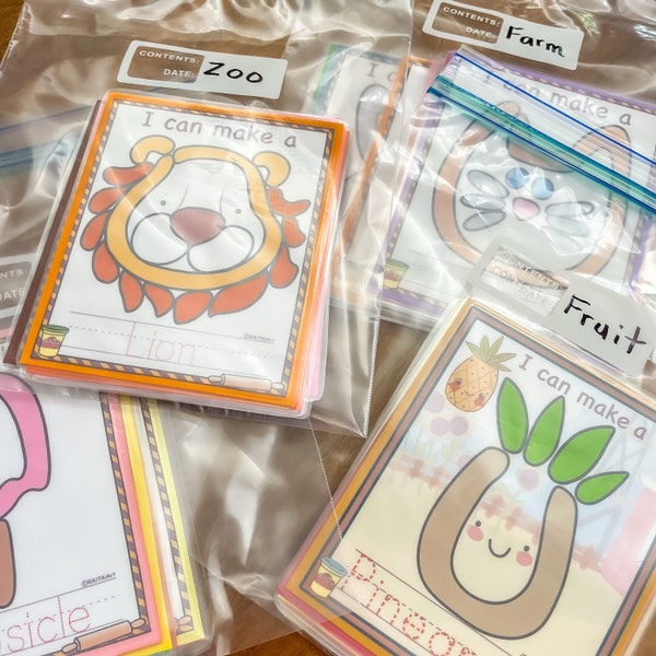 Farm Animals Play Doh Mats Visual Cards, Printable Play Dough Toddler ...