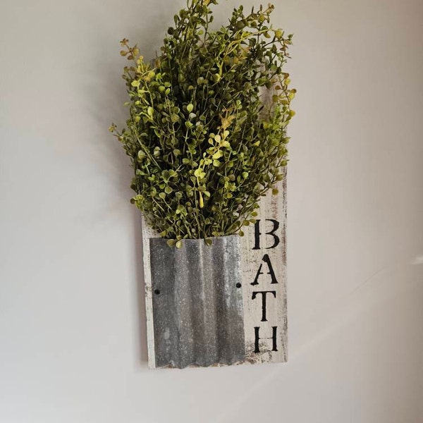 Vintage Bath Sign Bathroom Decor for Wall Farmhouse Handmade Wall ...
