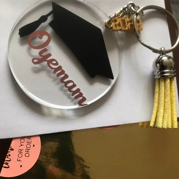 Personalised Graduation Keyring Gift, Personalised Graduation Keychain ...