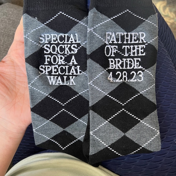 Custom Father of the Bride Special Wedding Socks, Wedding Socks for the ...