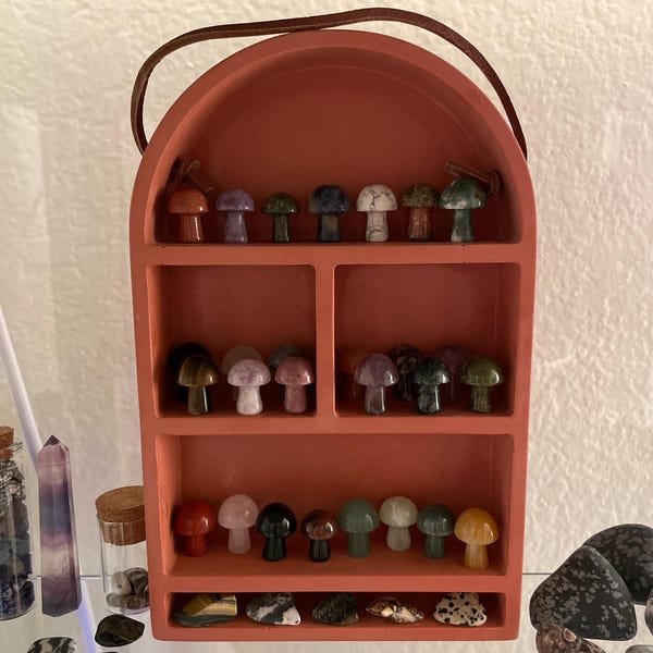 Arch Display Shelf for Crystals, Curio Shrine Altar, Wall Decoration in ...