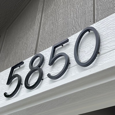 5 Inch Metal Floating House Numbers Matt Black - Etsy