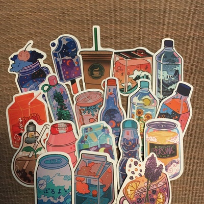 Aesthetic Drink Korean and Japanese Style Stickers for Laptops ...
