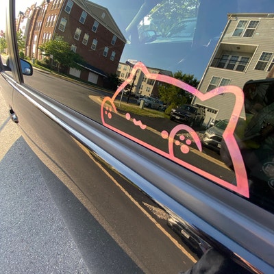 Peeking Bongo Cat Car Planner Laptop Cup Vinyl Decal Sticker - Etsy