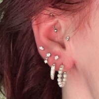 20G/18G/16G Cz Dangle Push Pin Labret Threadless Flat Back Earring ...