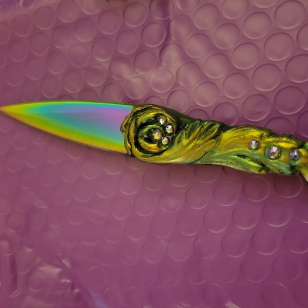 Mini Wiccan Athame Woodland Crystal Blade Wicca Ritual Knife Ritual ...