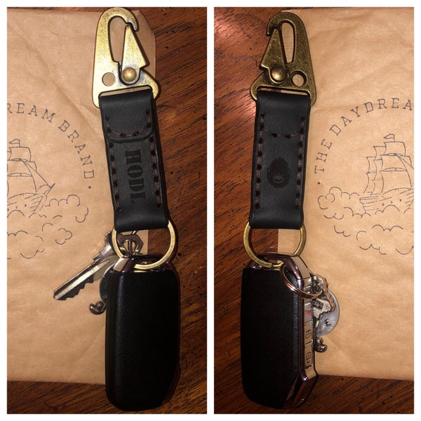 Personalized Leather Keychain, Custom Engraved Key Chain Gifts for Mens ...