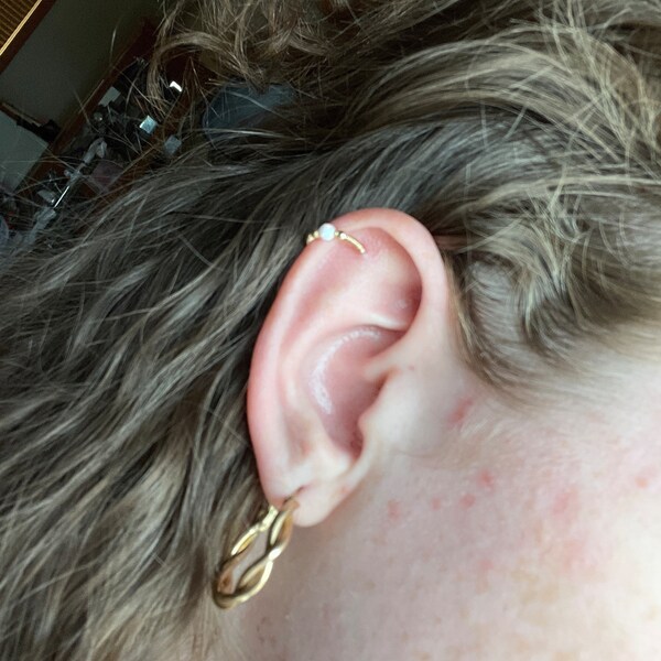 Thin Helix Earring - Cartilage Earring - Tragus Piercing - Turquoise ...