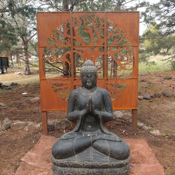 Tree of Life Metal Privacy Screen Set of 3, Large Home & Garden Décor ...