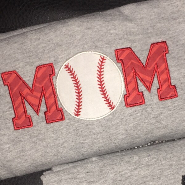 Baseball Mom Applique With Ball Design Machine Embroidery Digitized ...