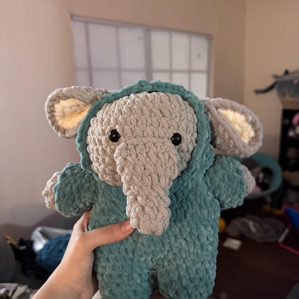 Crochet Elephant in Pajamas Pattern (amigurumi Plushie With One Piece ...