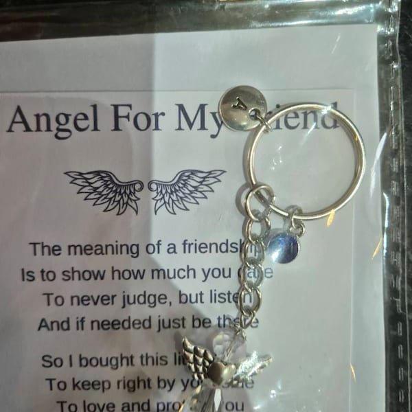 Friend Gift, Guardian Angel Gift, Protection Angel, Bag Charm, Key Ring ...
