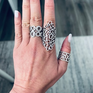 Adjustable Silver Stacking Knuckle Ring Chunky Long Tube Ring - Etsy