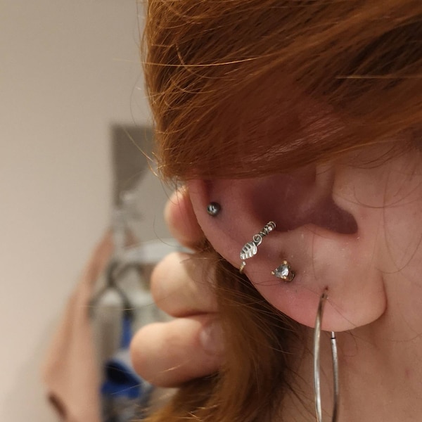 Heart Tragus Earring 16g Tragus Piercing Heart Helix Stud Heart Helix ...